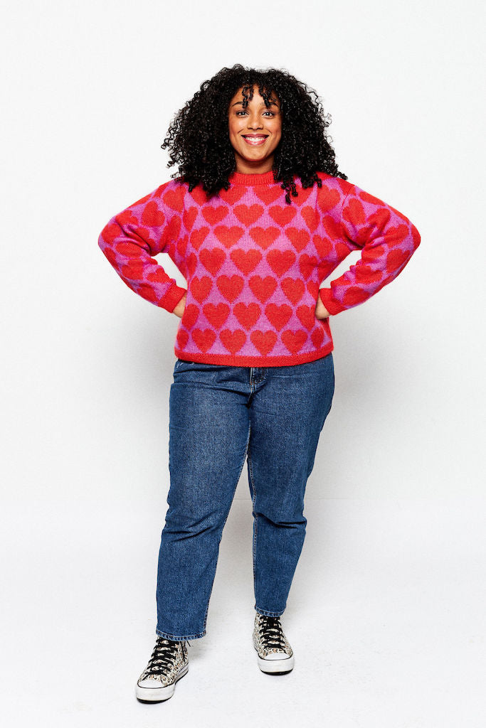 Cathy sweater fuchsia / red - Mohair sweater