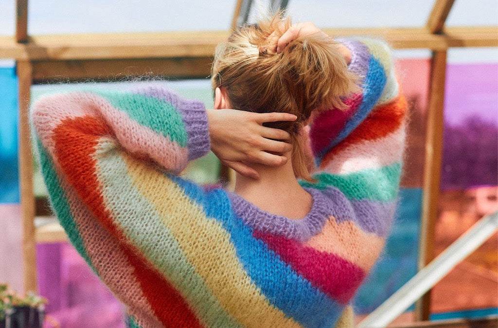 Pull Brigitte multico - Tricoté à la main