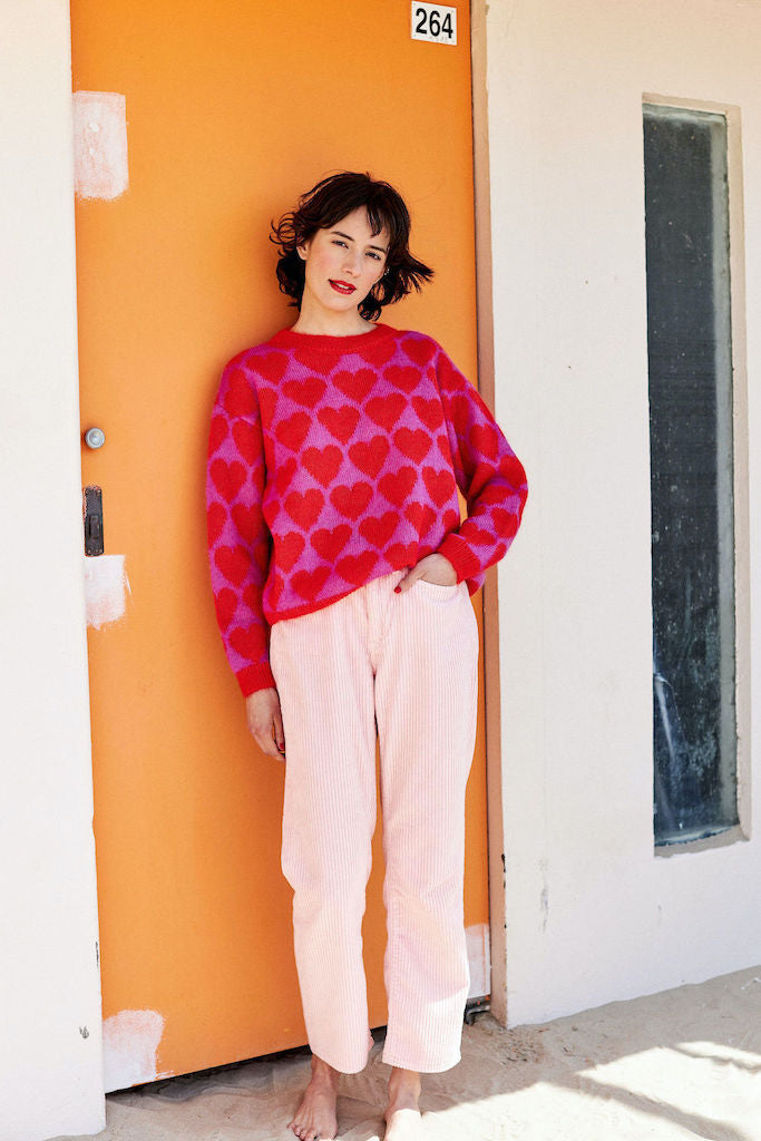 Cathy sweater fuchsia / red - Mohair sweater