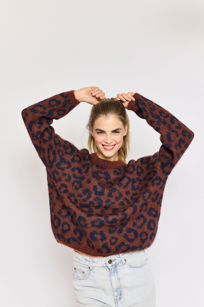 Simona marron - Pull en mohair